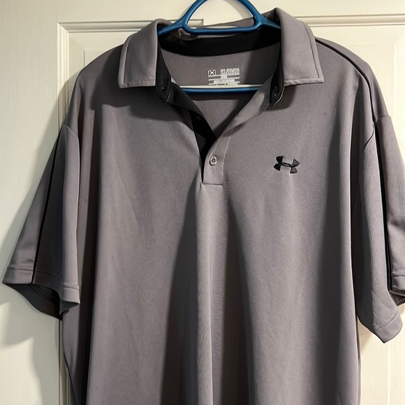 Under Armour | Shirts | Mens Under Armour Hear Gear Gray Polo True To ...
